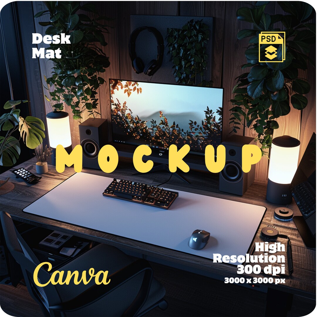 Desk Mat Mockup Psd, Mouse Pad Mockup, Desk Pad Mockup, Printify Desk ...