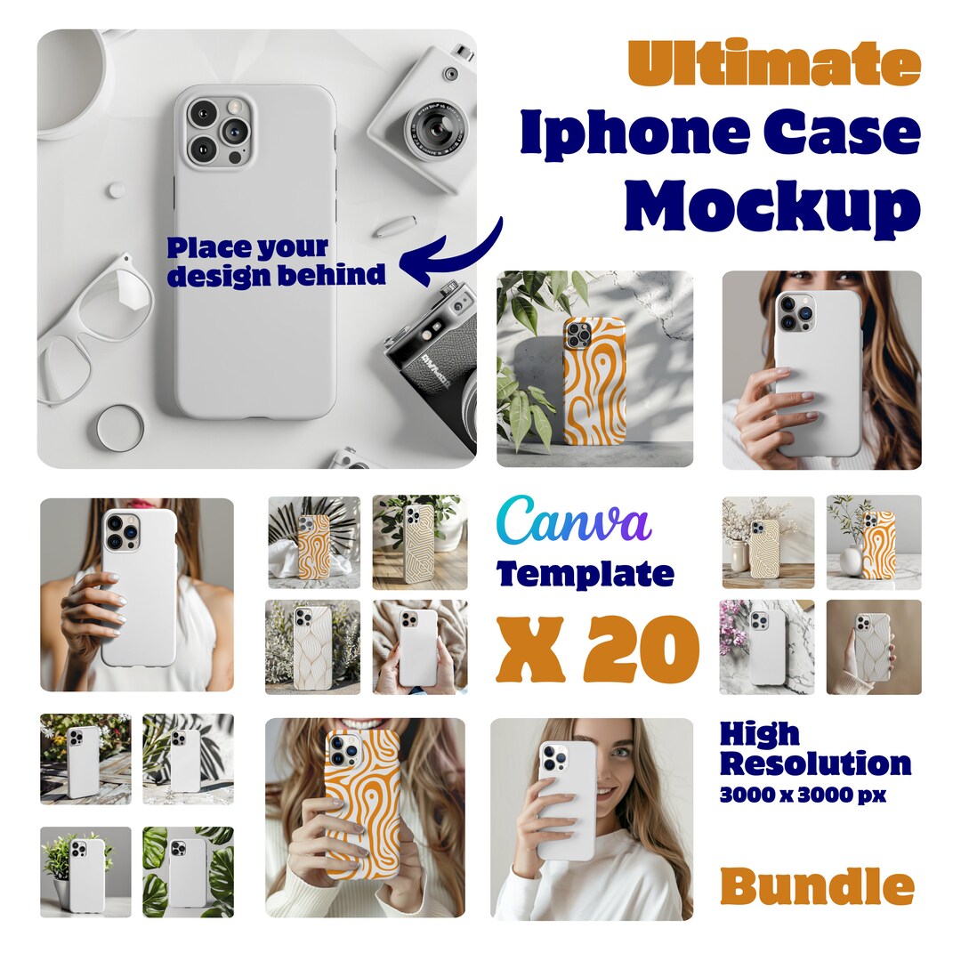 Ultimate iPhone Case Mockup Bundle, iPhone Case Template Canva, iPhone Mockup Bundle, Phone Case ...