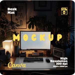 Desk Mat Mock Up, Mousepad Mockup, Desk Pad Mockup, Printify Desk Mat ...
