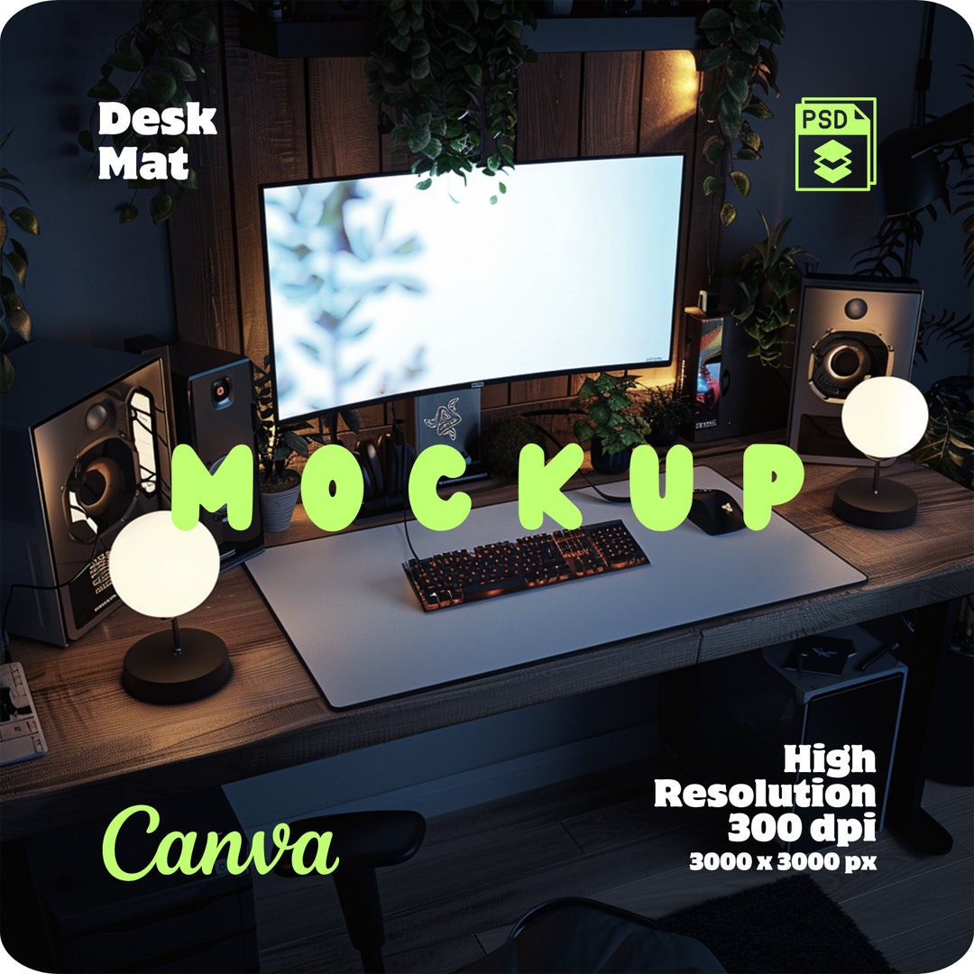 Desk Mat Mock Up, Mouse Pad Mockup, Desk Pad Mockup, Printify Desk Mat ...