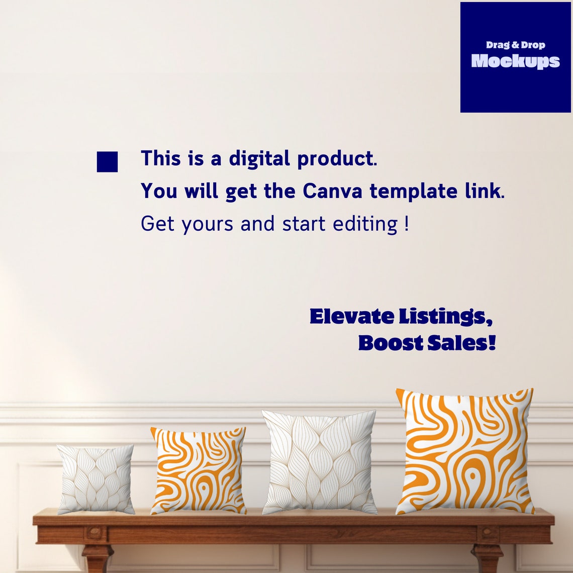 Pillow Mockup Size Chart Pillow Canva Template Drag and Drop Mockups ...