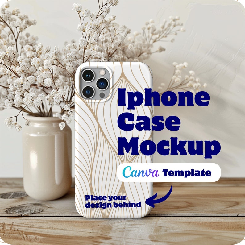 IPhone Case Mockup Canva Template iPhone 15 Pro Mockup Tough Case, POD ...