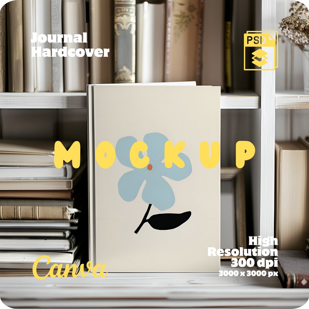 Book Cover Mockup Hardcover, Journal Mockup Hardcover, KDP Journal ...