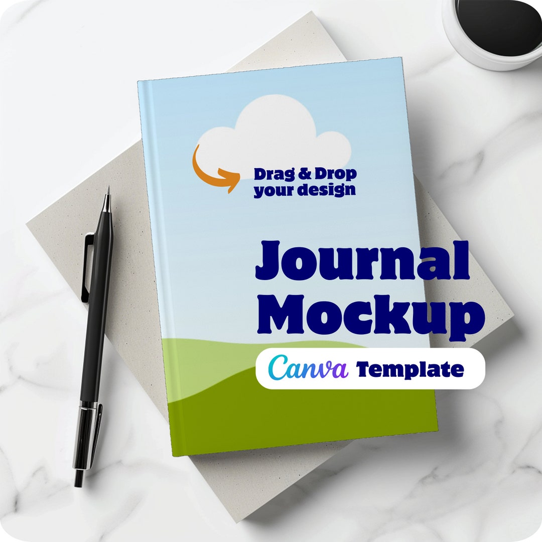 Journal Mockup, KDP Journal Template Canva, Drag and Drop Notebook ...