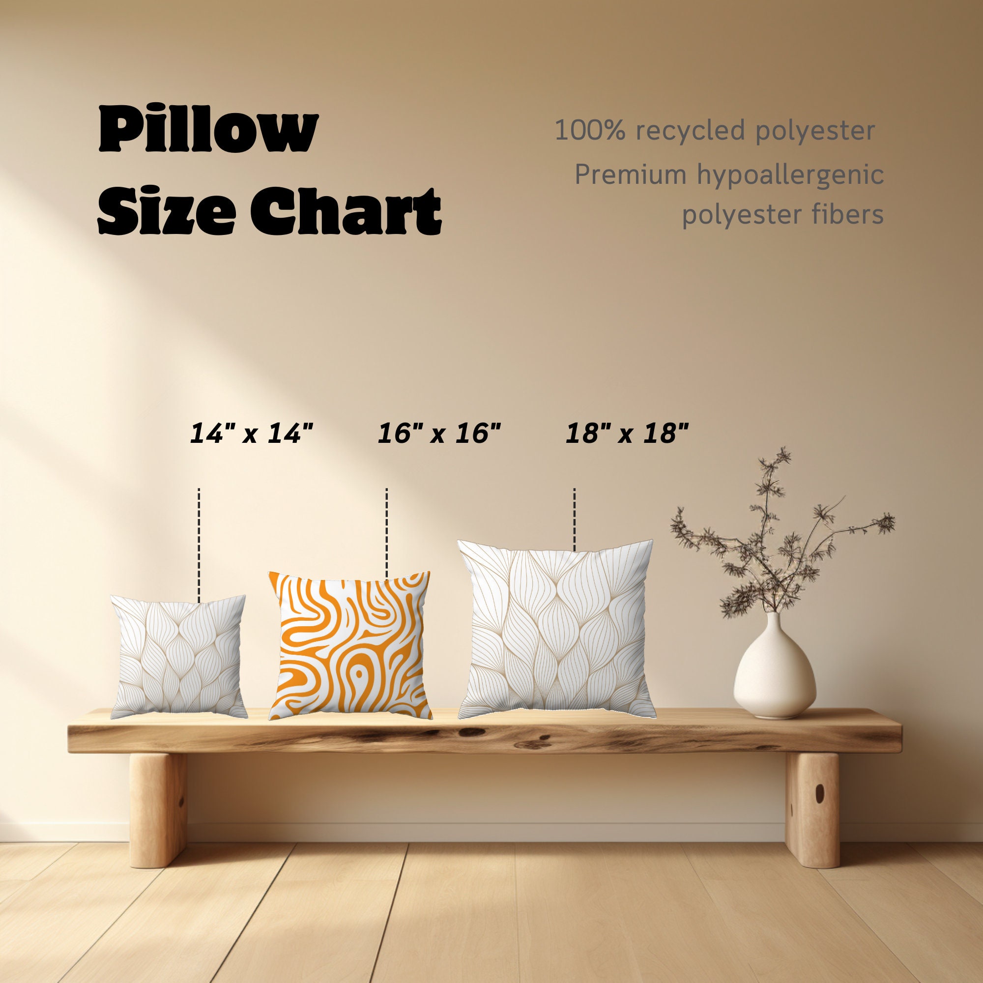 Pillow Mockup Size Chart Canva Template Drag and Drop Mockups Printify ...
