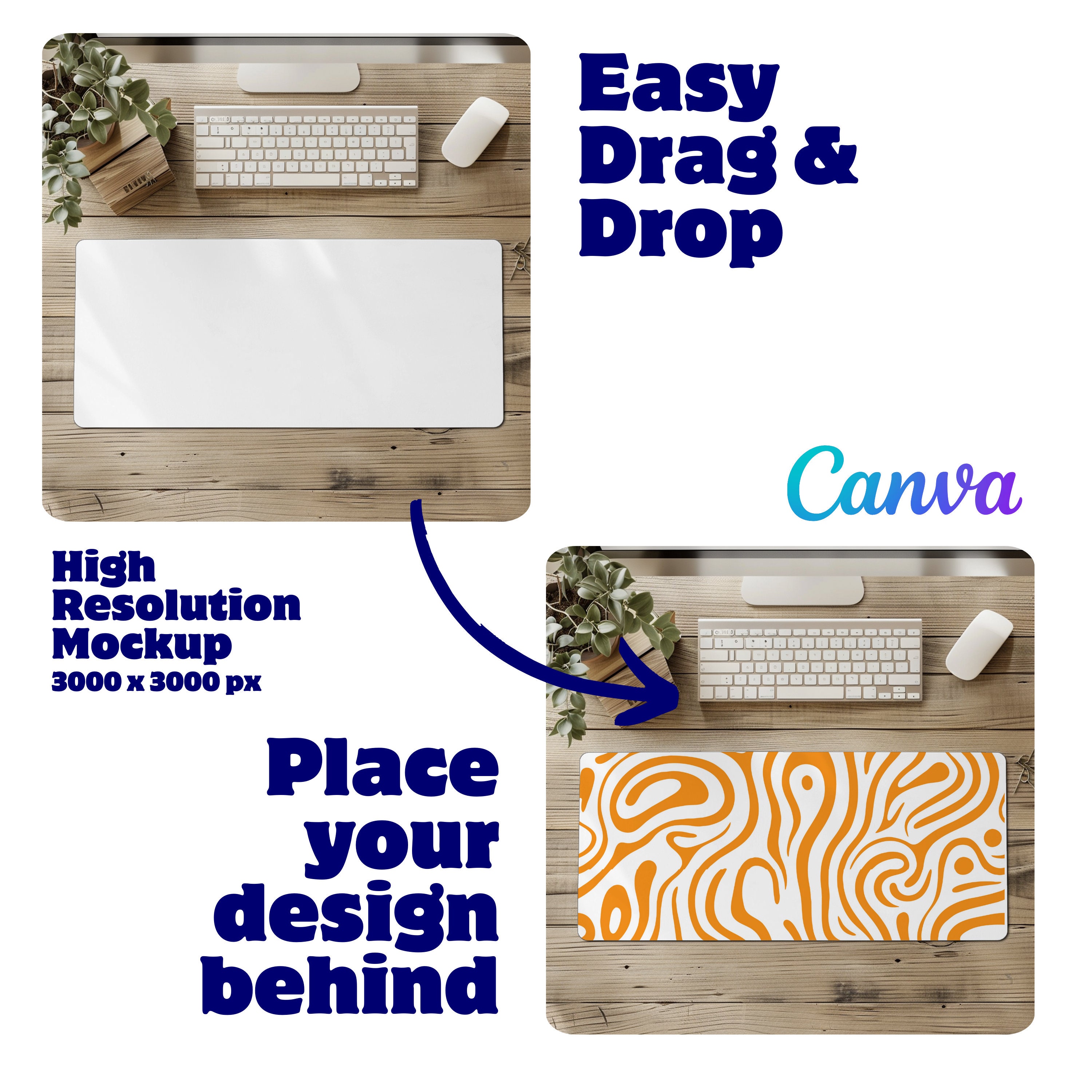 Desk Mat Mockup Canva Mousepad Mockup Bundle, Printify Dimensions Set ...