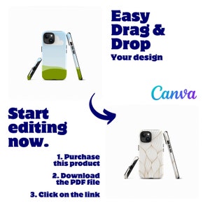 Mockup iPhone 15 Case Canva Drag and Drop, Tough Case Mockup Phone Case ...