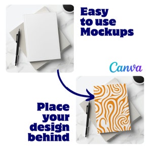Journal Mockup Canva Bundle X10 Hardcover Notebook Mockup, KDP Journal ...