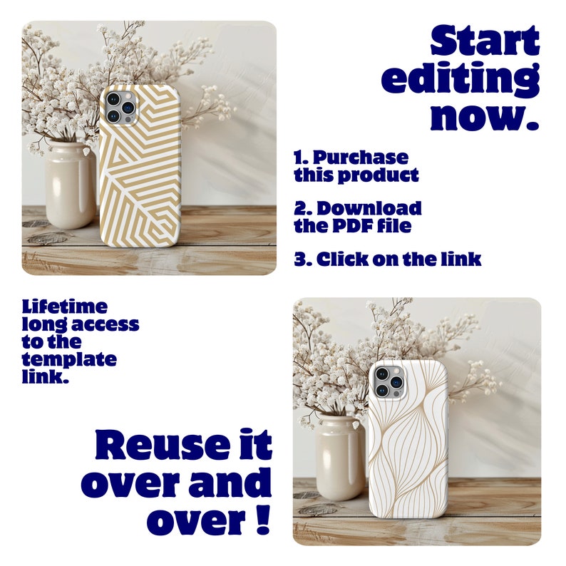 IPhone Case Mockup Canva Template iPhone 15 Pro Mockup Tough Case, POD ...