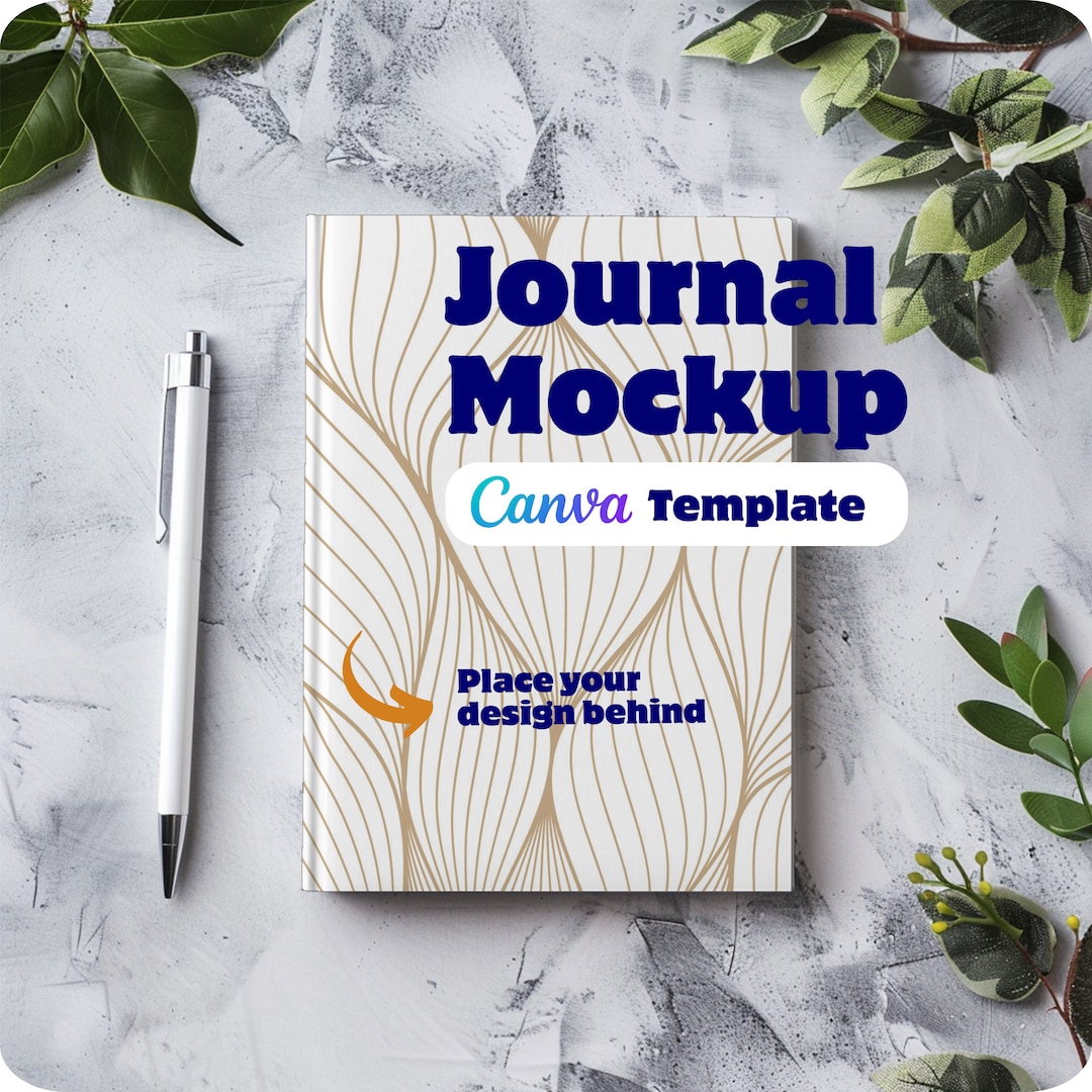 Journal Mockup Hardcover, KDP Journal Template Canva, Notebook Mockup ...