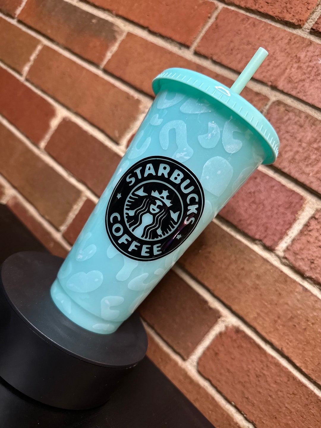 Starbucks Cold Cup 24oz Turquoise Color Changing With Leopard ...