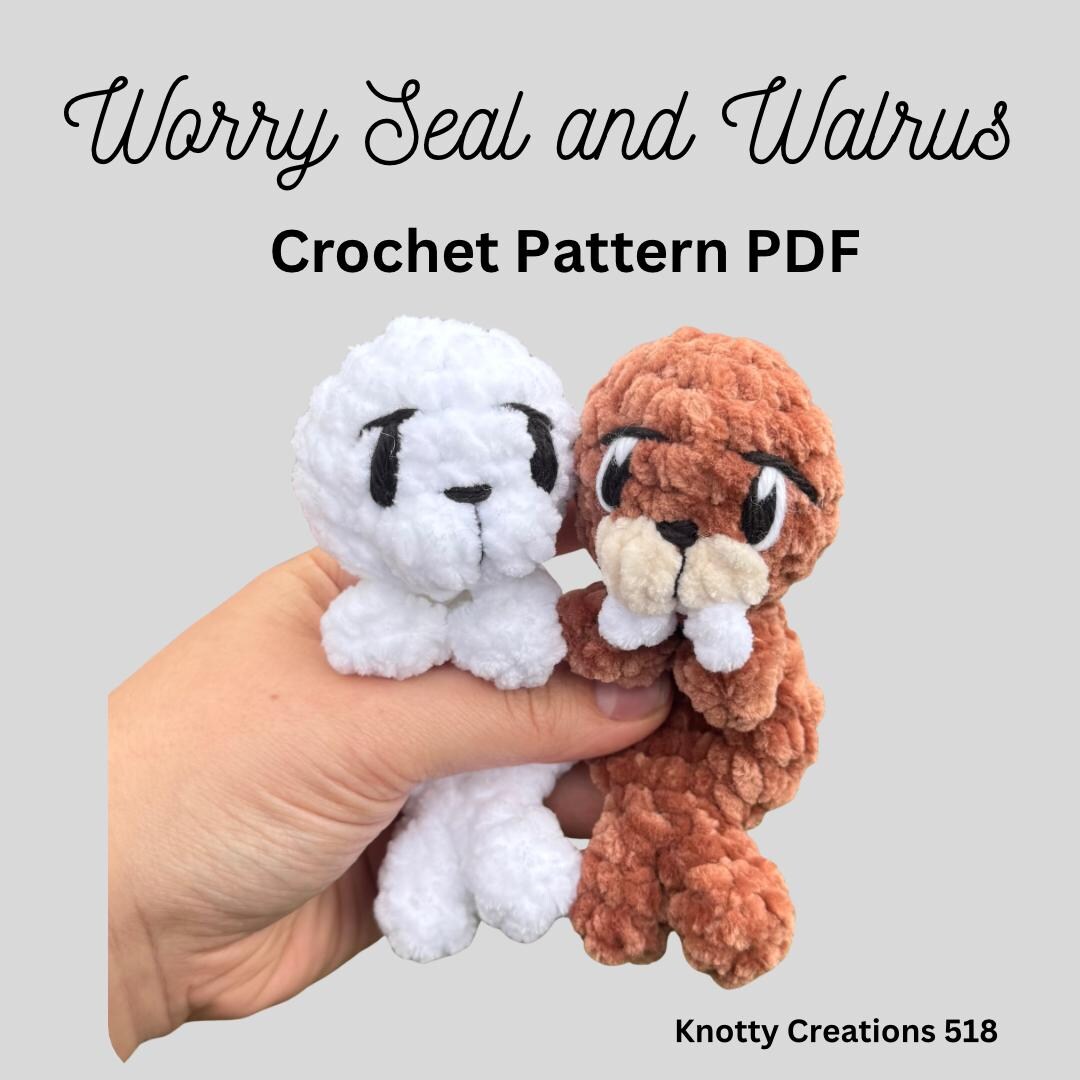 Worry Seal/walrus Pattern, Swimmer, Anxiety Toy, Worry Animal, PDF ...