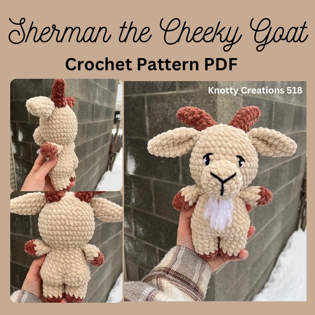 Sherman the Cheeky Crochet Goat Pattern PDF, Cheeky Goat, Goat Crochet ...