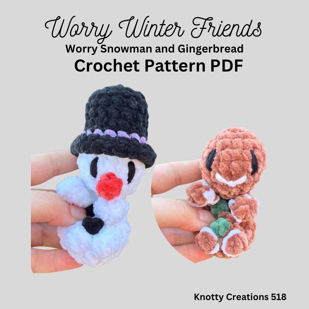 Worry Winter Friends Bundle, Snowman, Gingerbread, Stuffed Animal ...