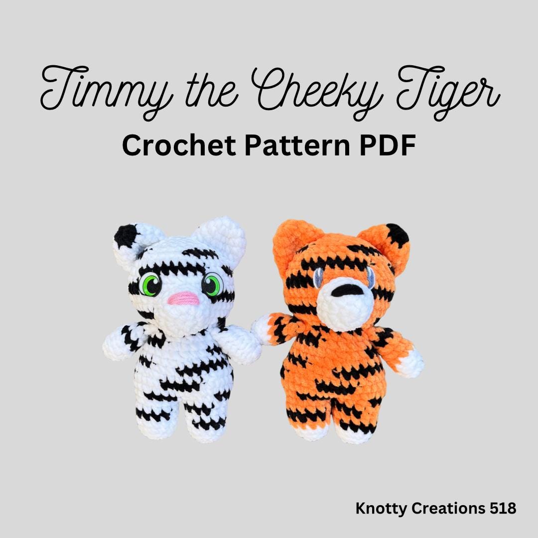 Timmy the Cheeky Tiger, Crochet Tiger Pattern, PDF Digital Download for ...