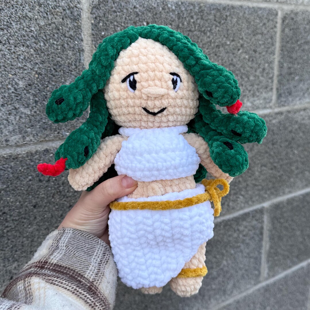Medusa Crochet Doll, Handmade Crochet Plush, Unique Crochet, Stuffed ...