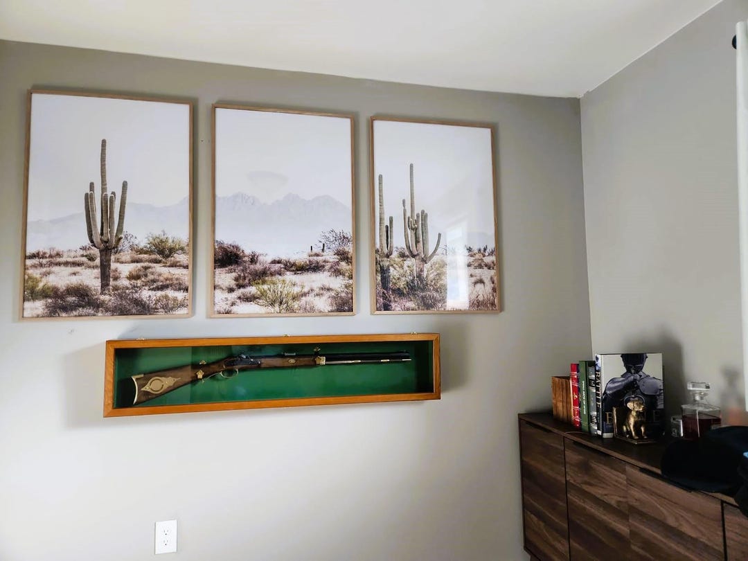 Wooden Rifle Sword Display Case With Lock Gun Display Case Pistol ...