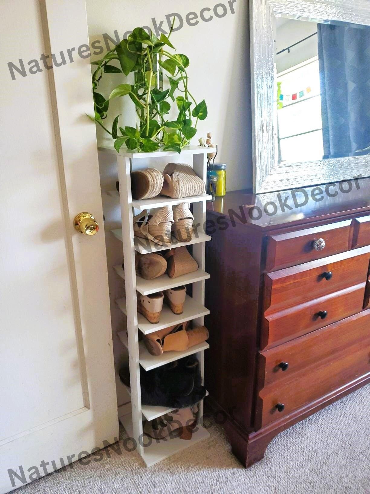 8 Tiers Wooden Vertical Shoe Rack | Shoe Rack Entryway | Modern Shoe ...
