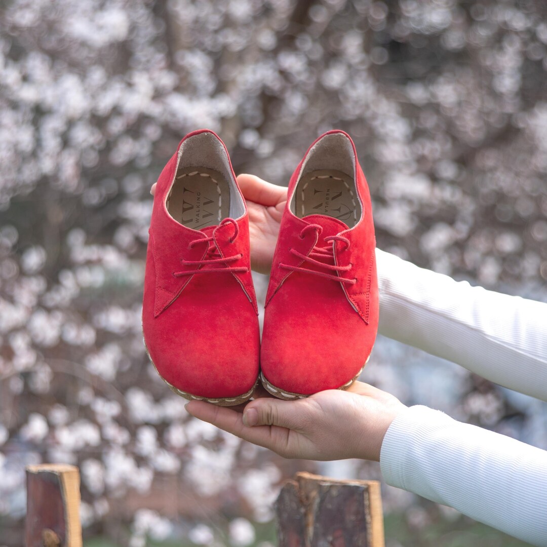 Barefoot Shoes Women, Wide Toe Box Leather Grounding Shoes, Zero Drop ...