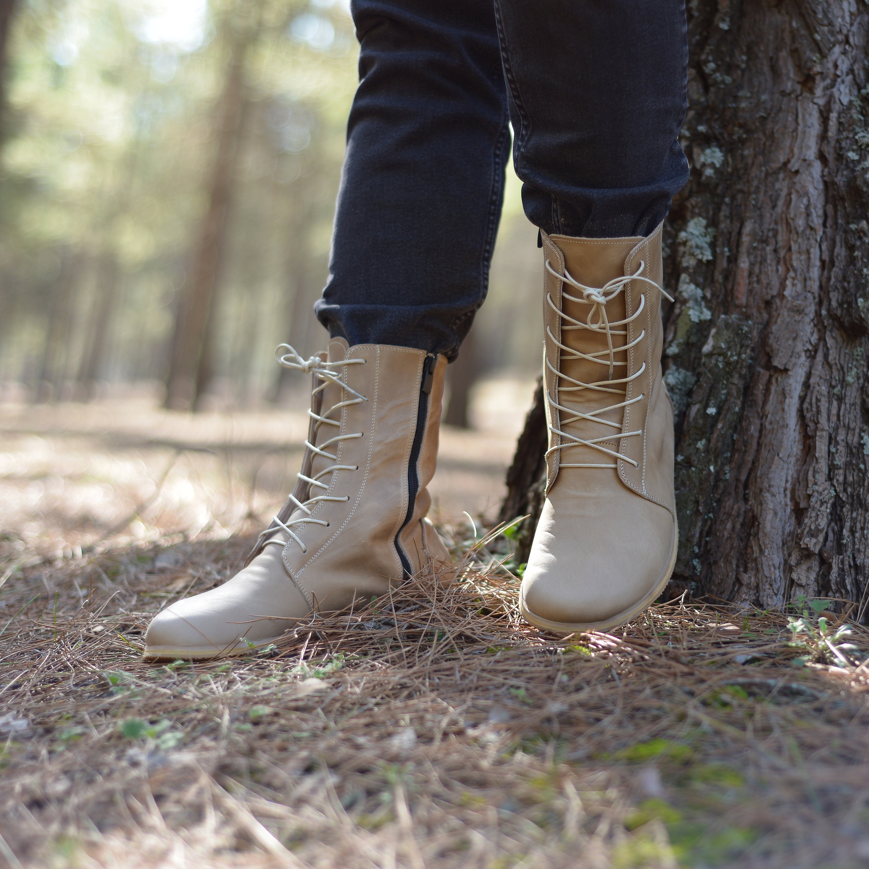 Women Barefoot Winter Boots, Handmade Leather Boots, Zero Drop Wide Toe ...