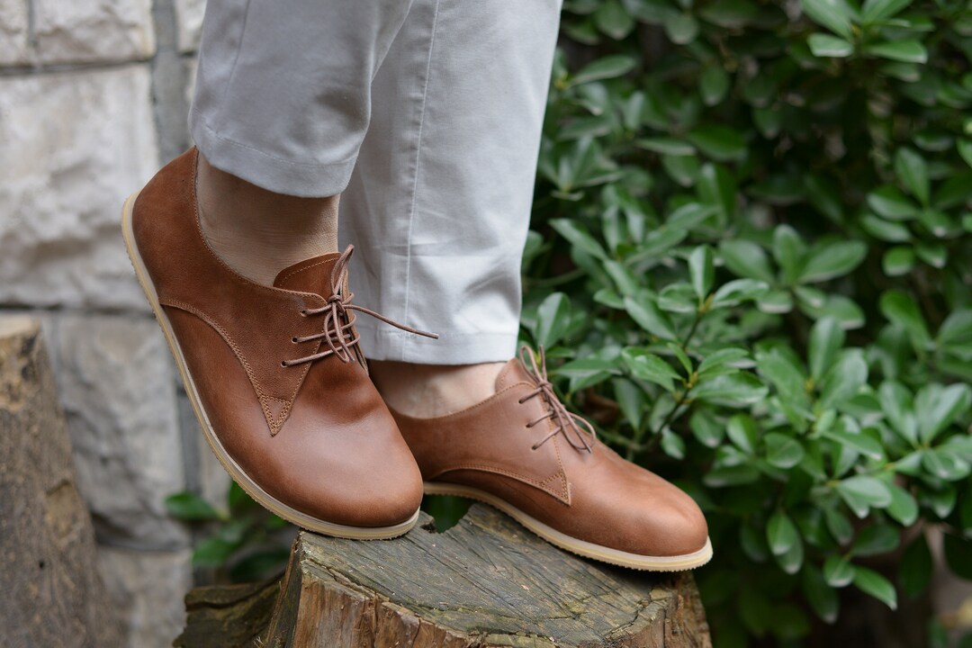 Handmade Leather Barefoot Shoes: Earth Brown Zero Drop Footwear - Etsy