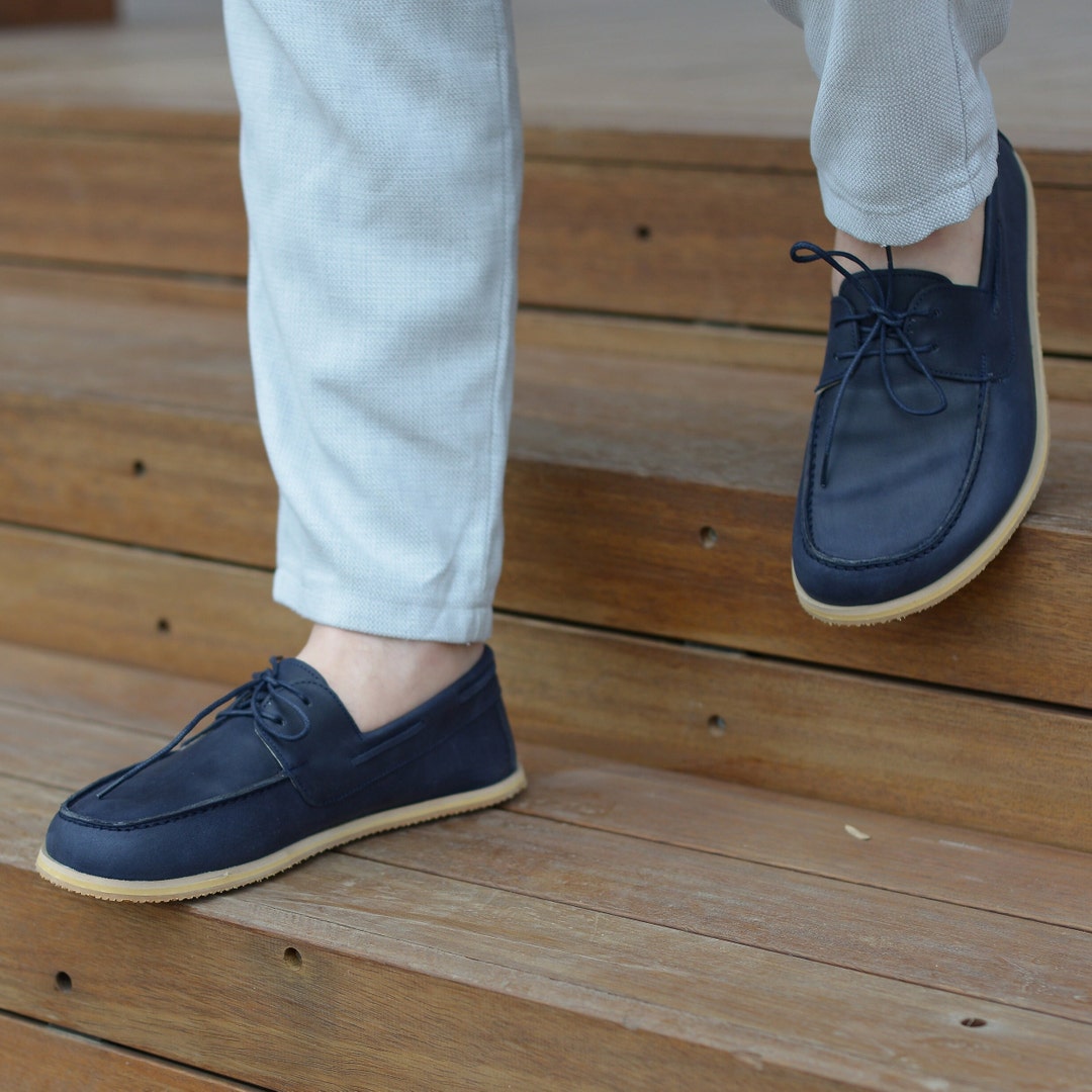 Men Lace-up Barefoot Shoes , Custom Minimalist Handmade Shoes , Wide ...