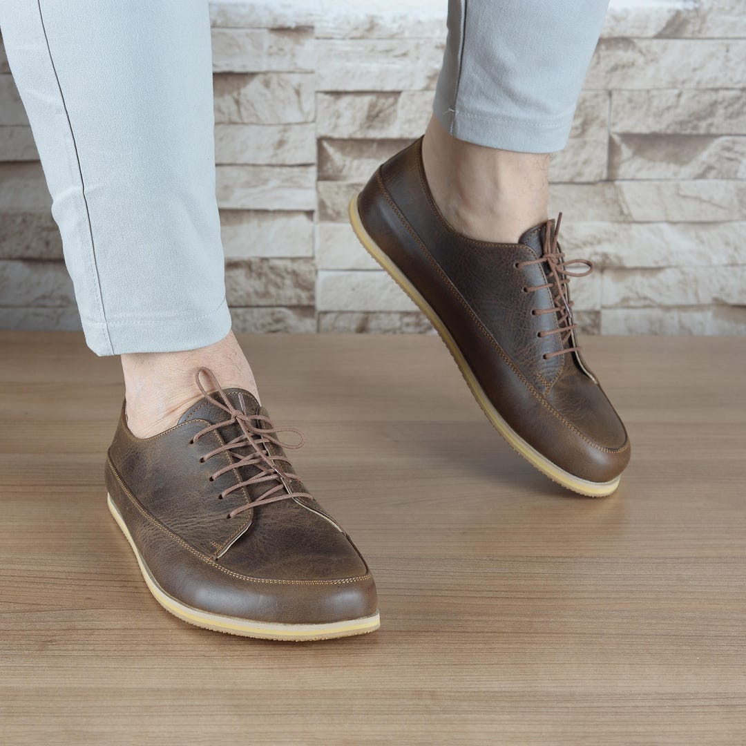 Men Leather Barefoot Shoes - Copper Riveted Grounding Shoes, Colors ...