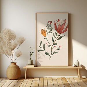 Elegant Botanical Poster - Watercolor Flower Art for Nature Lovers - Etsy