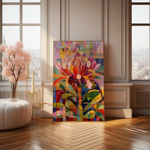 Stunning Abstract Floral Poster - Bright Modern Artwork for Walls - Etsy