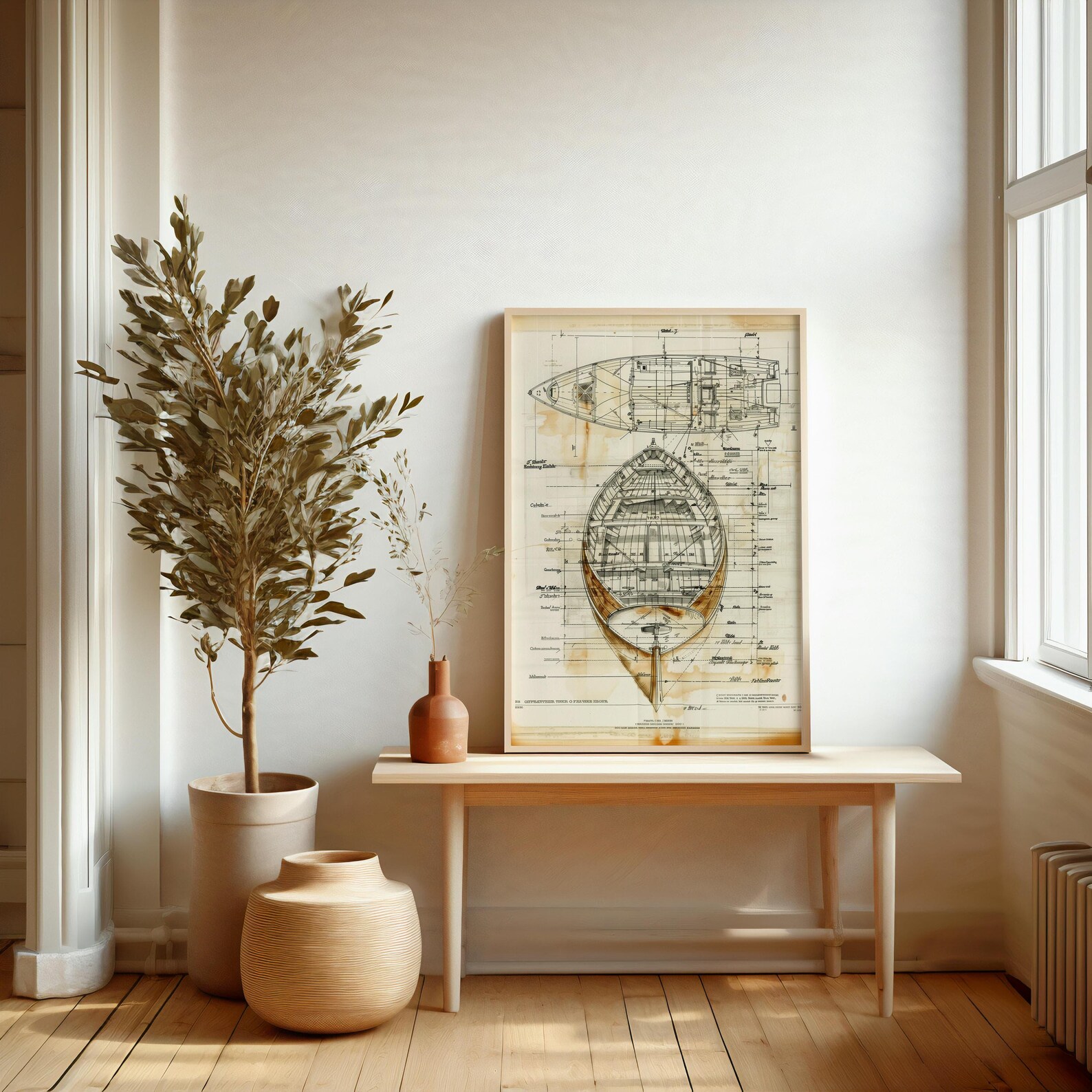 Mckenzie River Drift-boat Blueprint Poster - Vintage Marine Art Print ...