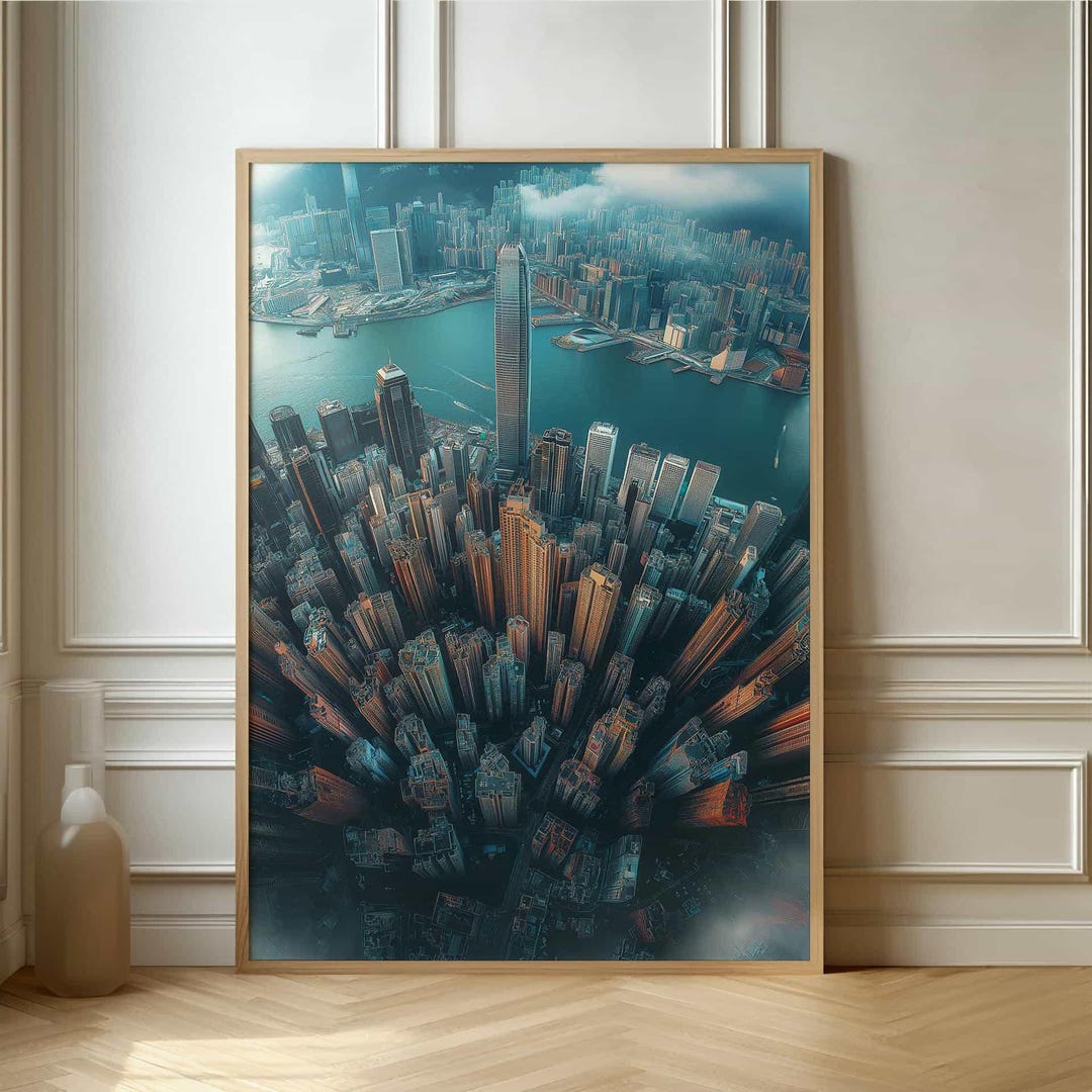 High-rise Metropolis Poster - Unique City Float Style Decor - Etsy