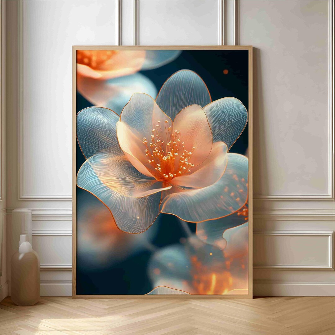 Vibrant Digital Bloom Poster - Contemporary Abstract Floral Art Design ...