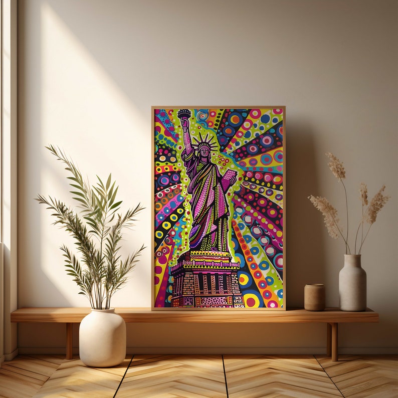 Statue of Liberty Pop Art Poster Colorful Pop Art Wall Decor for NYC ...