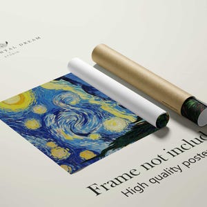 Van Gogh Starry Night Poster - Impressionist Wall Art - Etsy