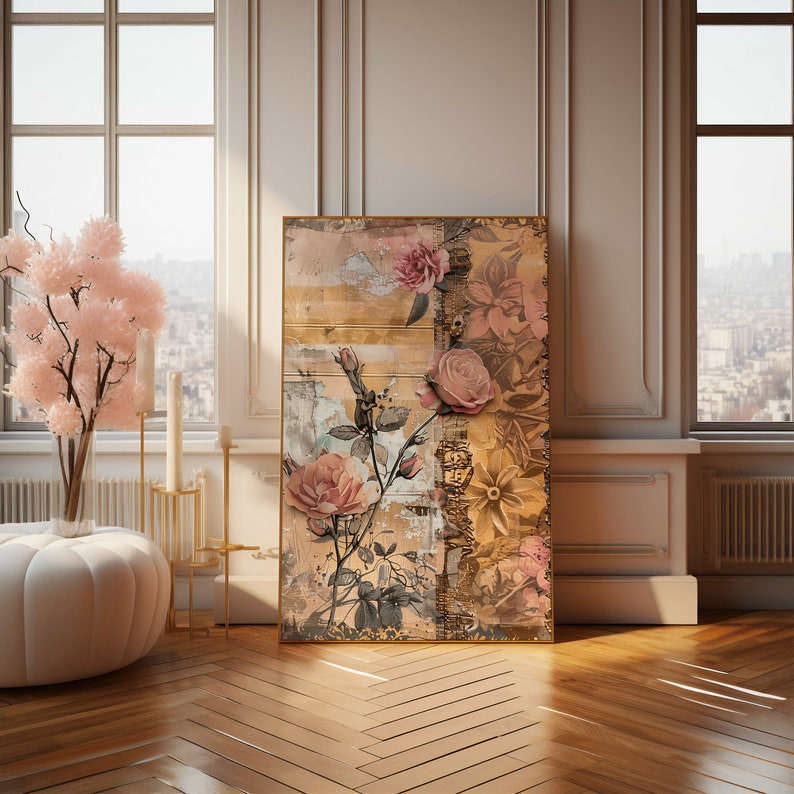 Vintage Floral Rose Poster Elegant Botanical Wall Art for Home Decor - Etsy