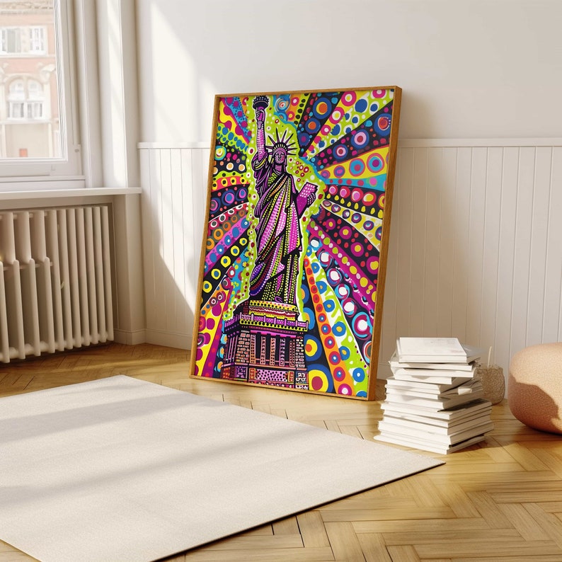 Statue of Liberty Pop Art Poster Colorful Pop Art Wall Decor for NYC ...