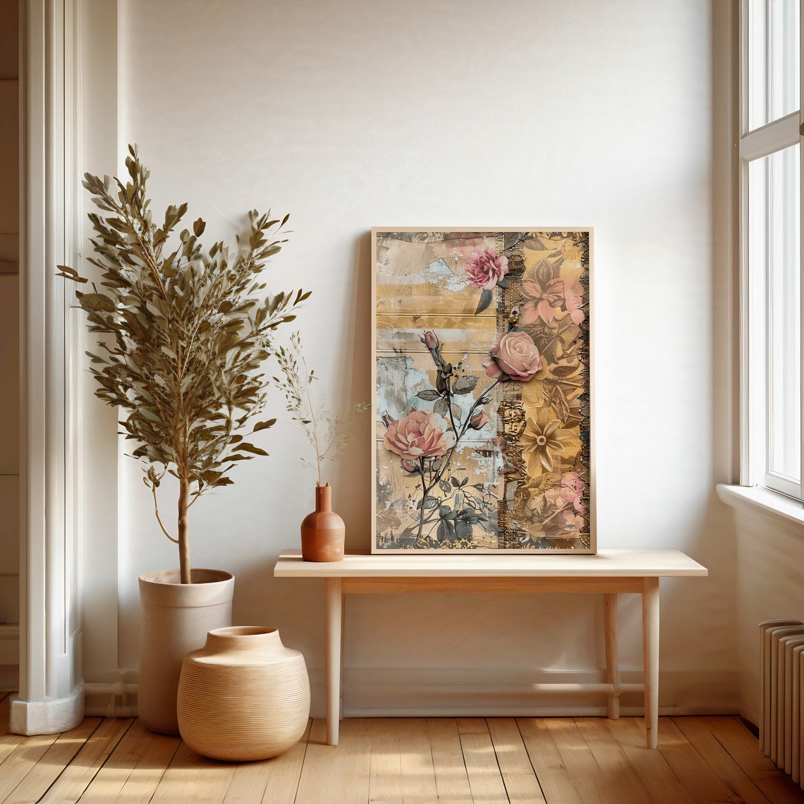 Vintage Floral Rose Poster Elegant Botanical Wall Art for Home Decor - Etsy