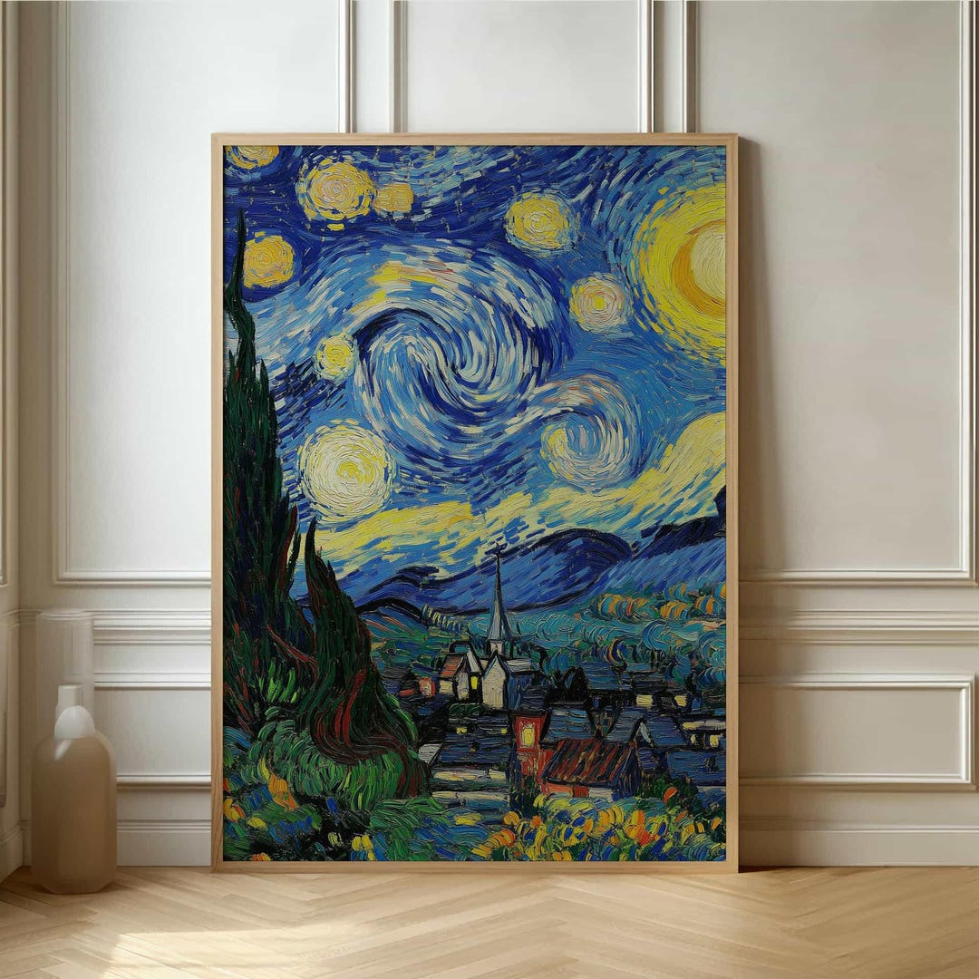 Van Gogh Starry Night Poster - Impressionist Wall Art - Etsy