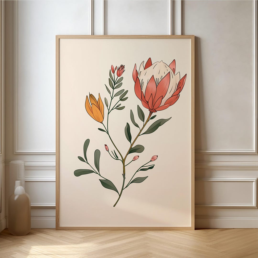 Elegant Botanical Poster - Watercolor Flower Art for Nature Lovers - Etsy