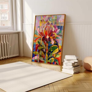 Stunning Abstract Floral Poster - Bright Modern Artwork for Walls - Etsy