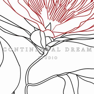 Modern Botanical Line Drawing Poster - Simple Flower Art Print - Etsy