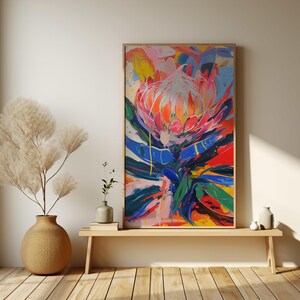 Modern Abstract Flower Poster - Colorful Floral Wall Art Decoration - Etsy