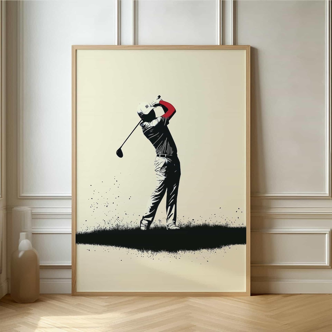 Unique Golfer Poster - Minimalist Golf Swing Art for Home - Etsy