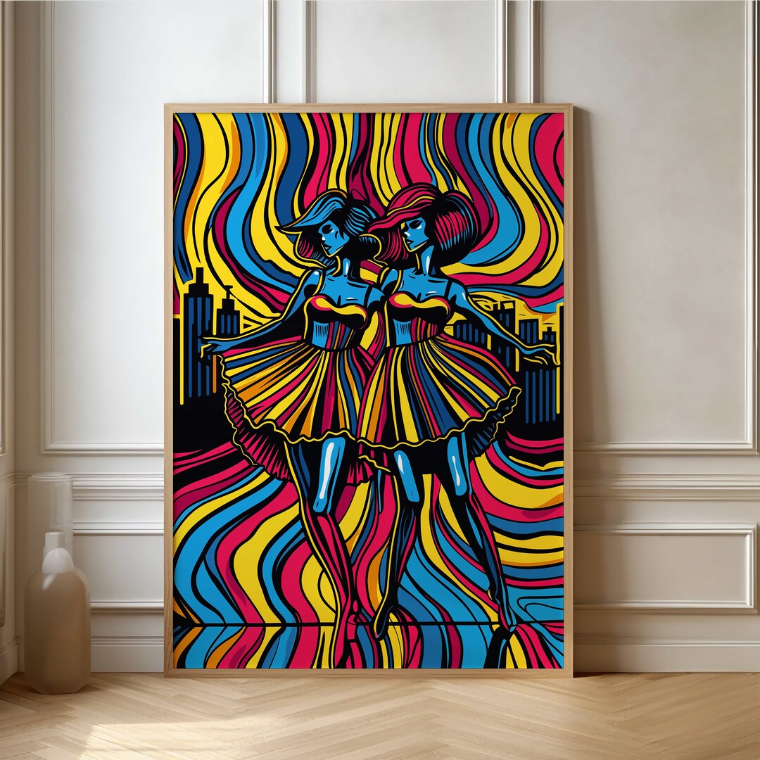 Funky Ballet Duo Poster Bright Abstract Dance Art for Stylish Spaces - Etsy