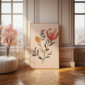 Elegant Botanical Poster - Watercolor Flower Art for Nature Lovers - Etsy