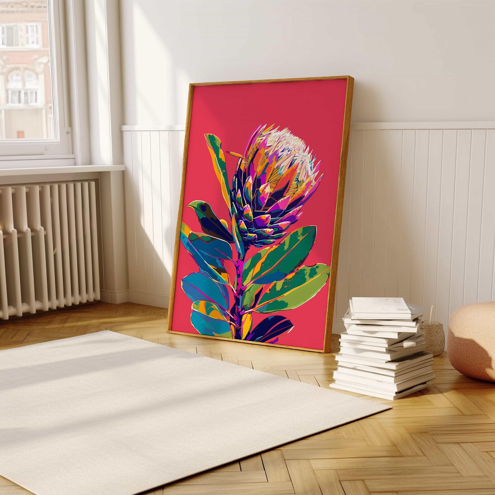 Bright & Bold Protea Poster Contemporary Pop Art Flower Wall Print - Etsy