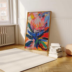 Modern Abstract Flower Poster - Colorful Floral Wall Art Decoration - Etsy