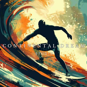 Surfing Adventure Art Poster - Bold and Colorful Wave Rider Wall Print ...