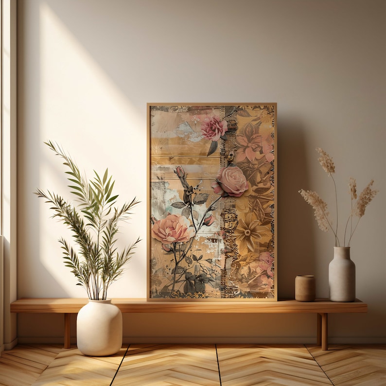 Vintage Floral Rose Poster Elegant Botanical Wall Art for Home Decor - Etsy