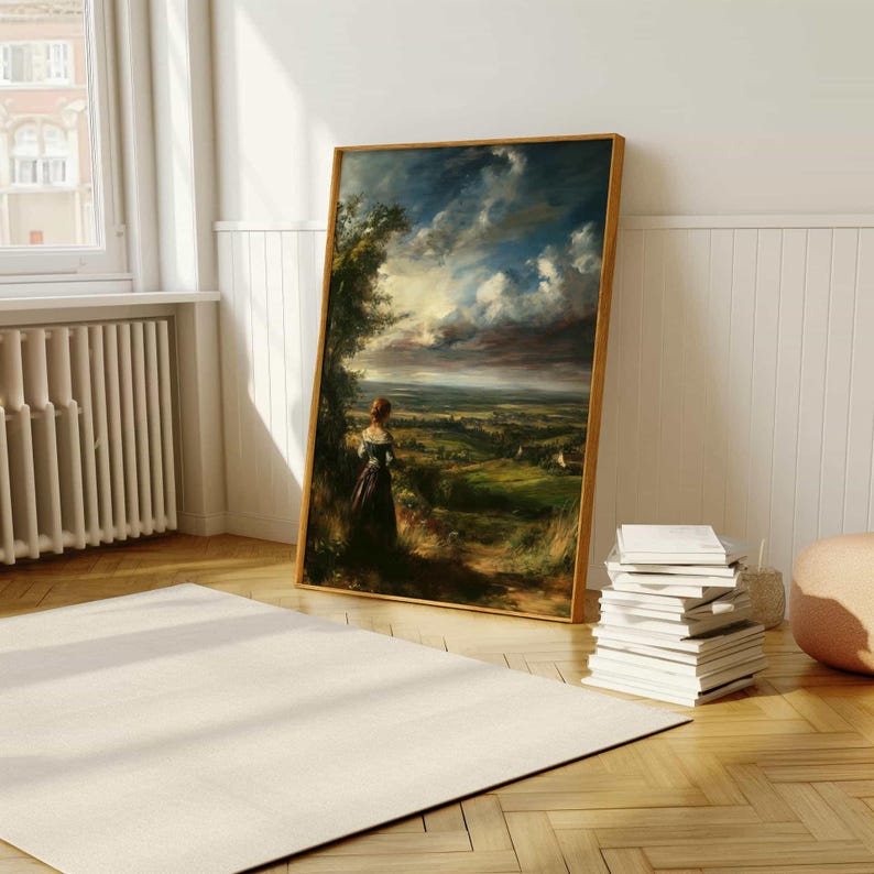 Victorian Style Art Poster - Scenic Countryside Oil Painting Print - Etsy